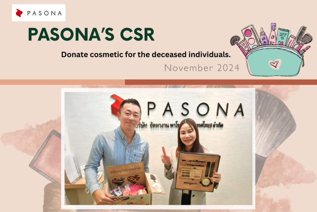 CSR of November 2024: Donate Cosmetic for unknown corpse - Pasona Thailand