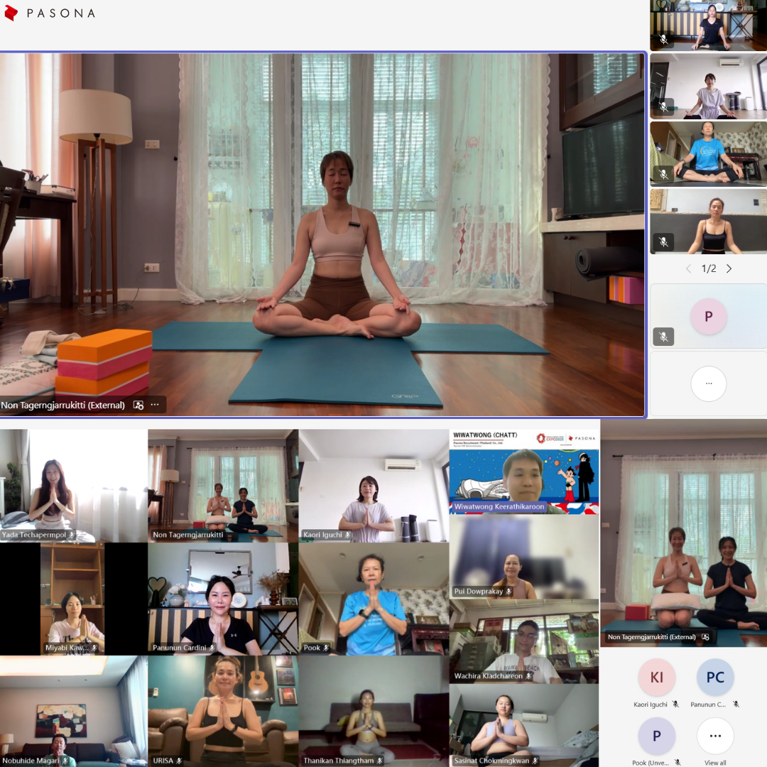 CSR of May 2025: Relieve Office Syndrome with a Yoga Course - Pasona Thailand